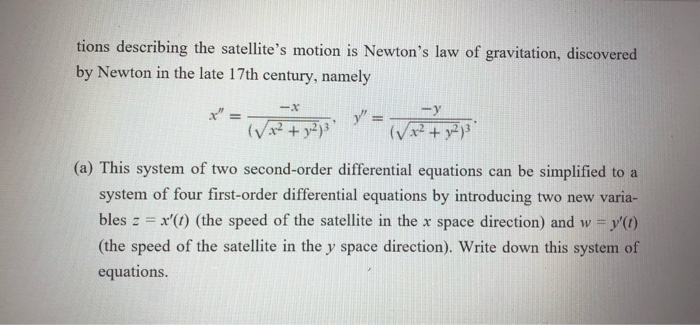 Solved 14. This question concerns the motion of a satellite | Chegg.com