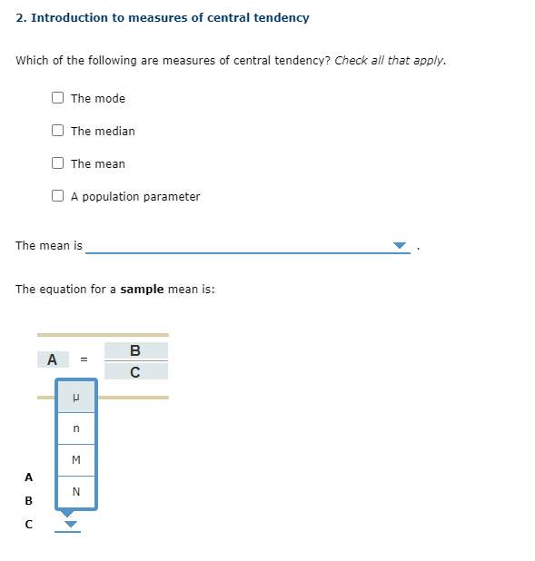 Solved 2. Introduction to measures of central tendency Which | Chegg.com