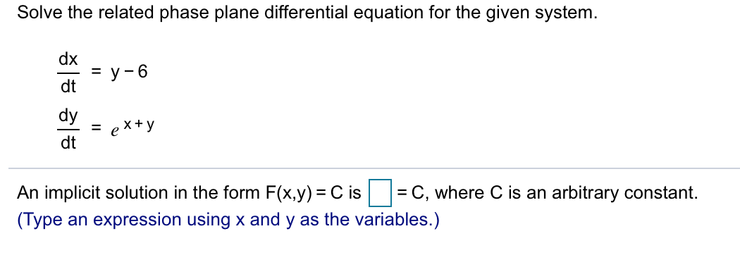 Solved Solve the related phase plane differential equation | Chegg.com