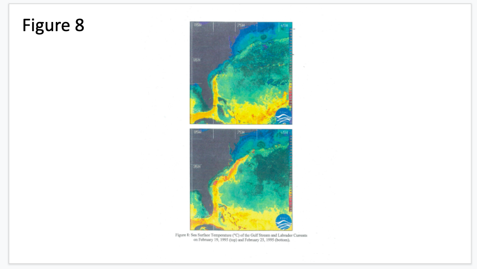 Solved Figure 8 uses SST to illustrate the Gulf Stream and | Chegg.com