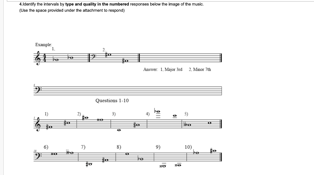 4.Identify the intervals by type and quality in the | Chegg.com