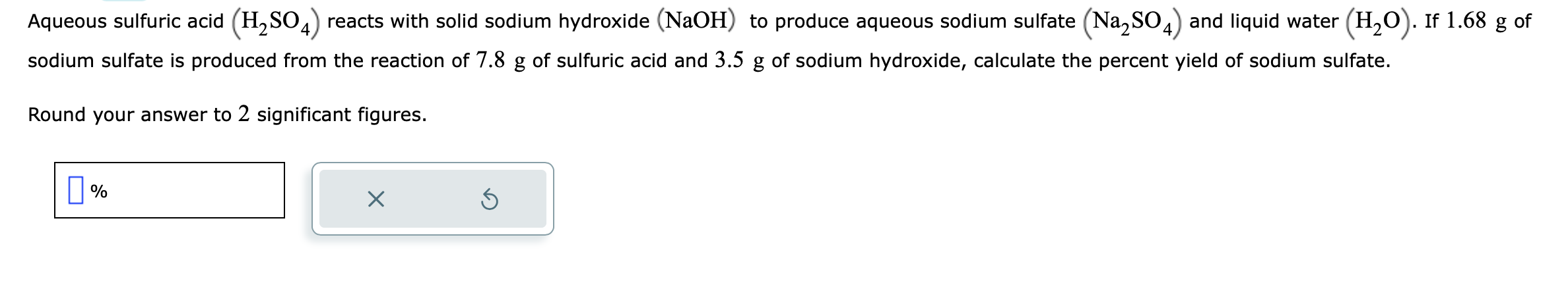 Solved Aqueous sulfuric acid (H2SO4) reacts with solid | Chegg.com