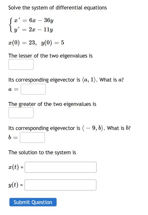 Solved Solve the system of differential | Chegg.com