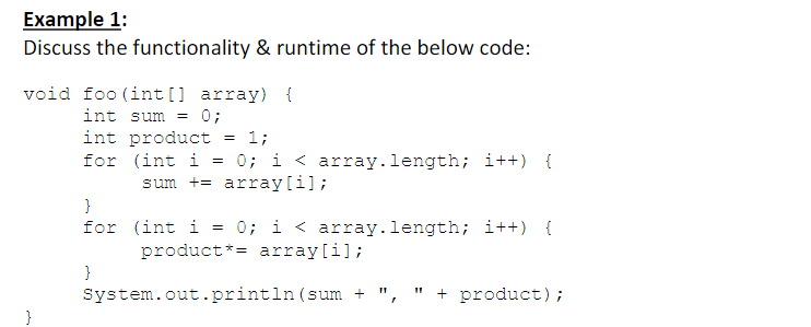 Solved Example 3: Discuss the functionality \& runtime of | Chegg.com