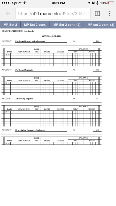 To 19% D ....o Sprint F 4:27 PM Mini-Practice Set 2 | Chegg.com