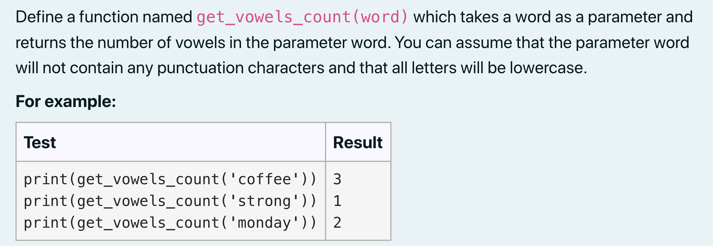 Solved Define a function named get_vowels_count (word) which | Chegg.com Solved Define a function named get_vowels_count (word) which | Chegg.com