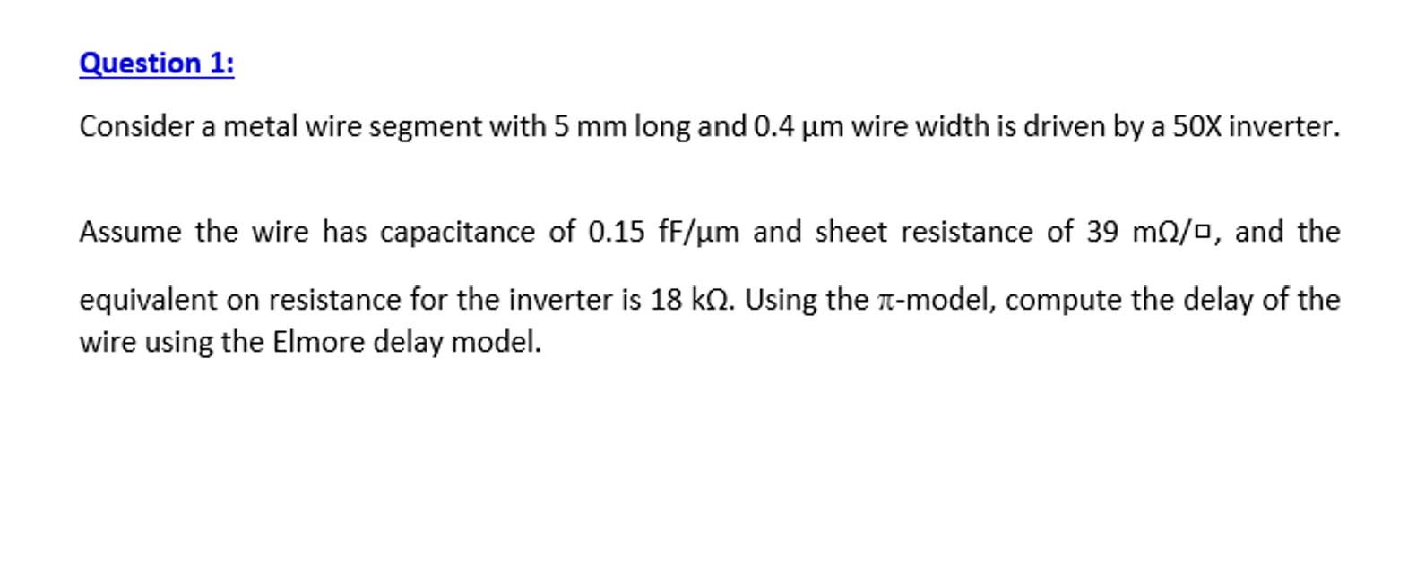Solved Question 1: Consider a metal wire segment with 5 mm | Chegg.com