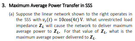 Solved 3. Maximum Average Power Transfer in SSS (a) Suppose | Chegg.com