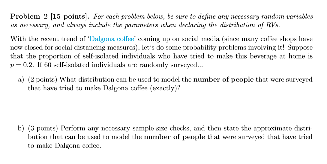 Solved Problem 2 15 Points For Each Problem Below Be