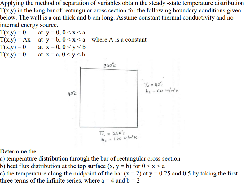 Solved Applying the method of separation of variables obtain | Chegg.com