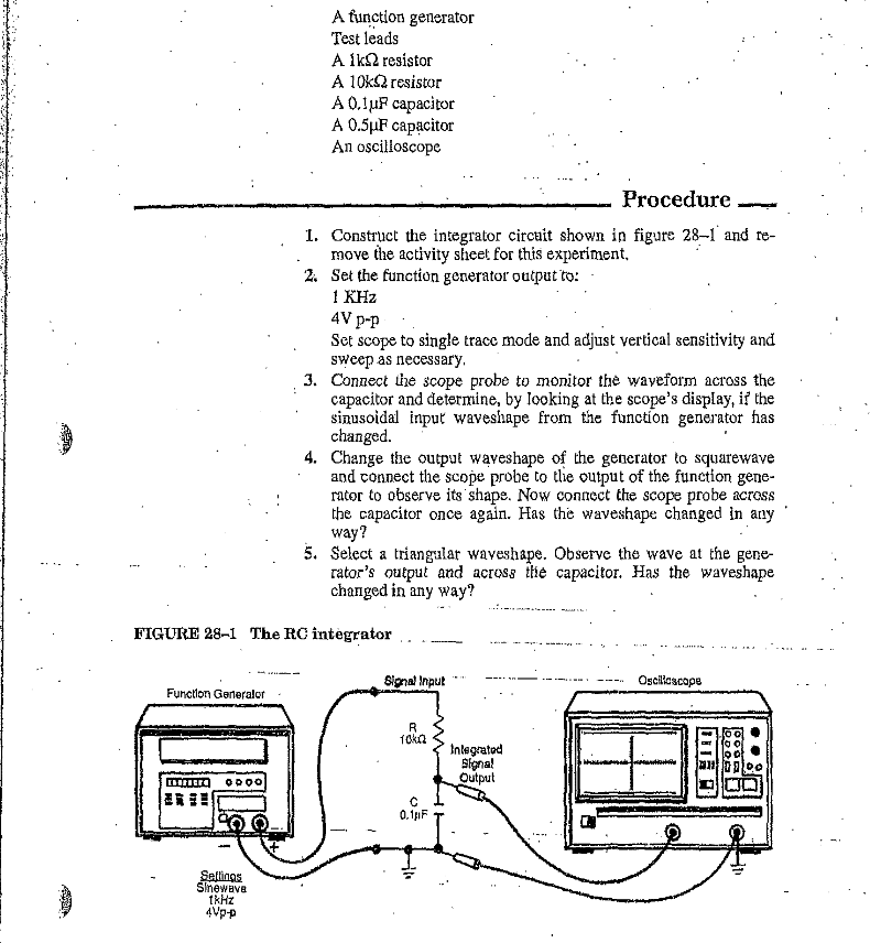 Solved 1 Construct The Integrator Circuit Shown In Figure 