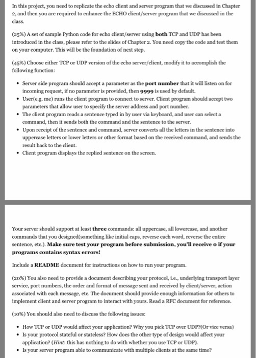 Solved In this project, you need to replicate the echo | Chegg.com