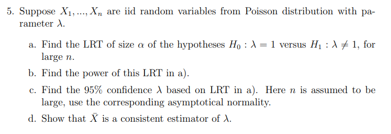 5. Suppose X1,…,Xn are iid random variables from | Chegg.com