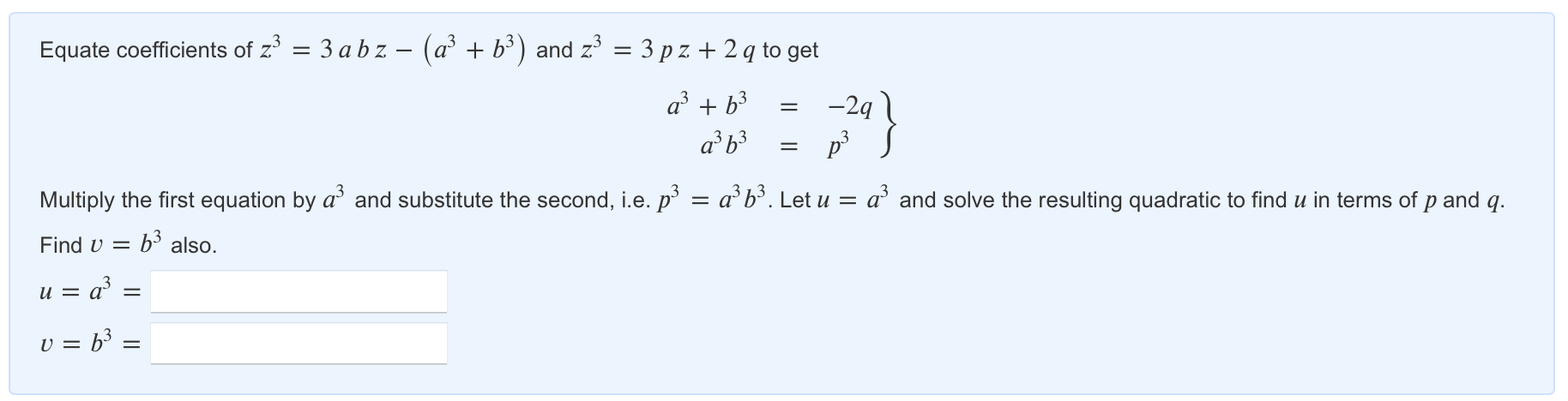 Solved = = Equate coefficients of z= 3 abz – (a + b)) and z’ | Chegg.com