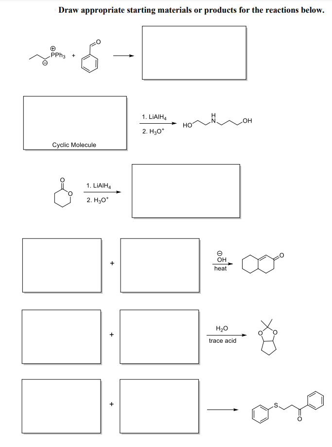 Solved Draw appropriate starting materials or products for | Chegg.com