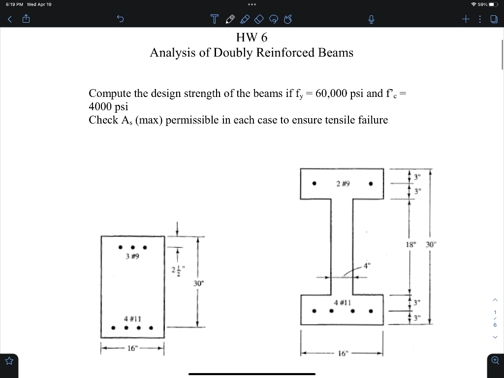 Analysis of Doubly Reinforced Beams Compute the | Chegg.com