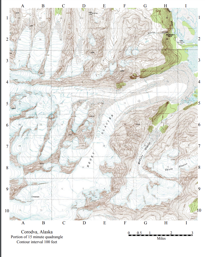 Solved Corodva, Alaska Portion of 15 minute quadrangle | Chegg.com