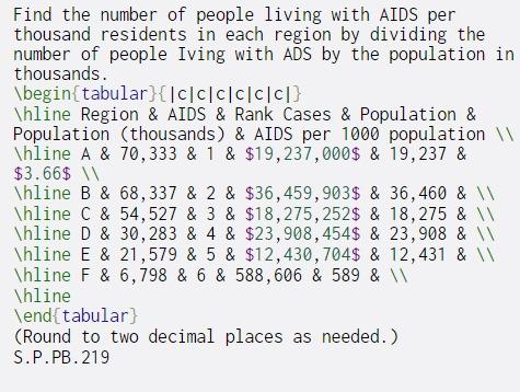 Solved Find the number of people living with AIDS per | Chegg.com