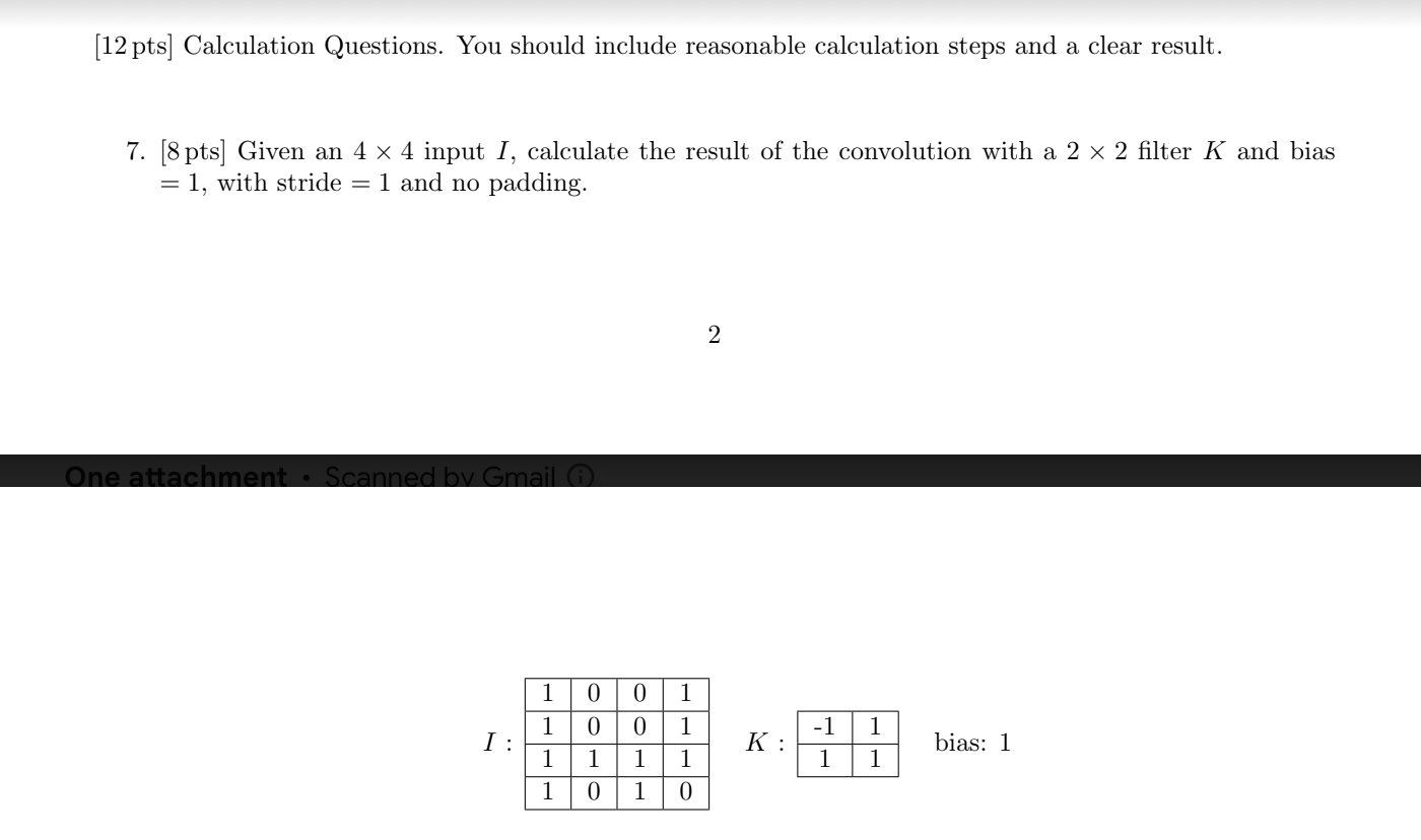 Solved 12 pts] Calculation Questions. You should include | Chegg.com