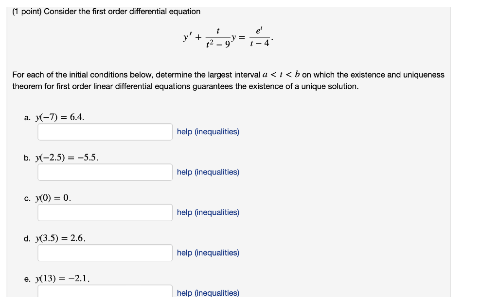 Solved 1 Point Consider The First Order Differential