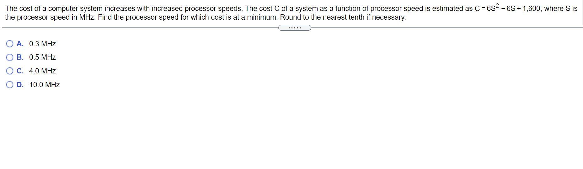 Solved The cost of a computer system increases with | Chegg.com