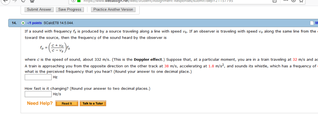 Solved Ask Your Teacher 14 1 points SCalcET8 14.5.044 My | Chegg.com