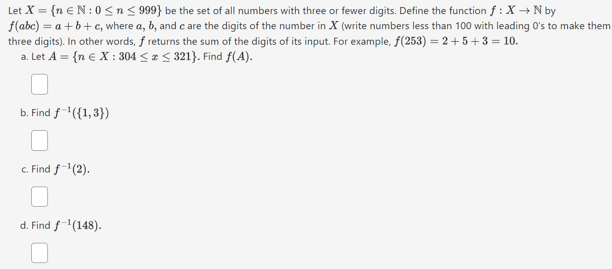 Solved Let x={ninN:0≤n≤999} ﻿be the set of all numbers with | Chegg.com