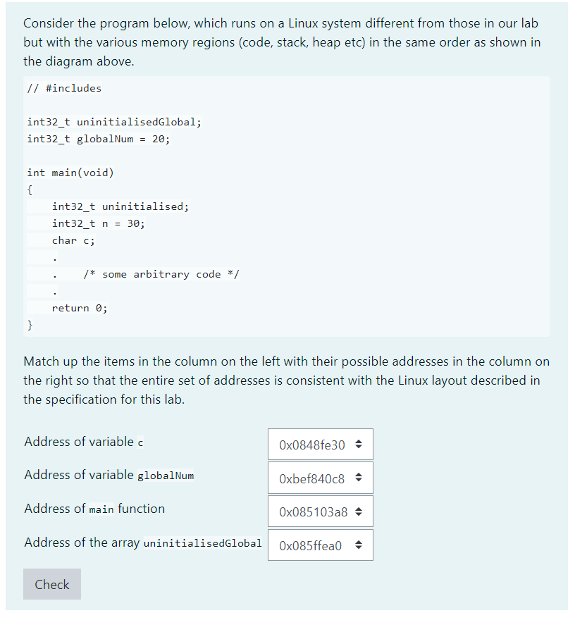 Solved Consider the program below, which runs on a Linux | Chegg.com