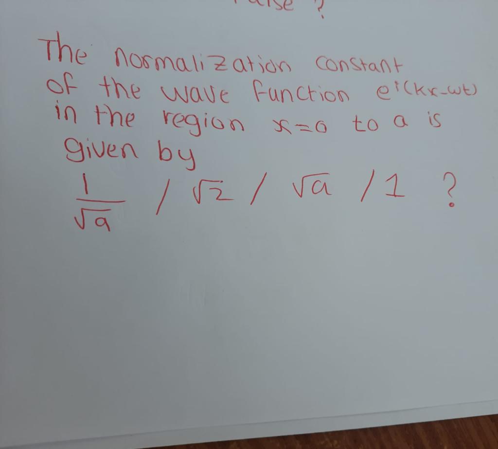 Solved The normalization constant of the wave function er | Chegg.com