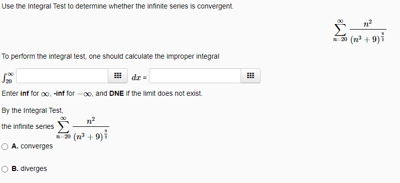 Solved Use the Integral Test to determine whether the | Chegg.com