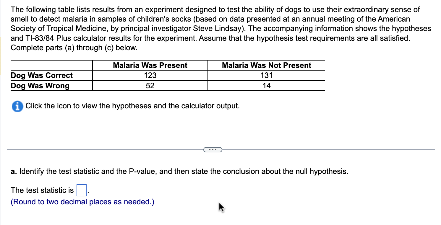 Solved The following table lists results from an experiment | Chegg.com