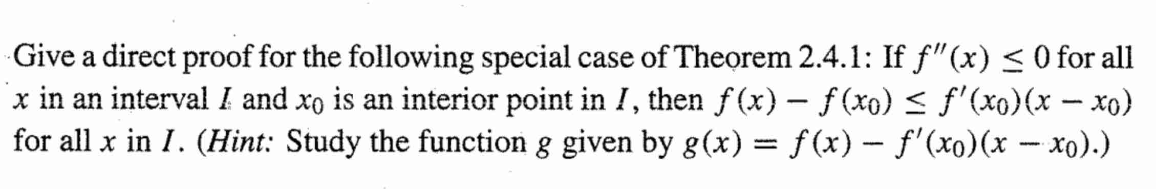 Solved Give a direct proof for the following special case of | Chegg.com