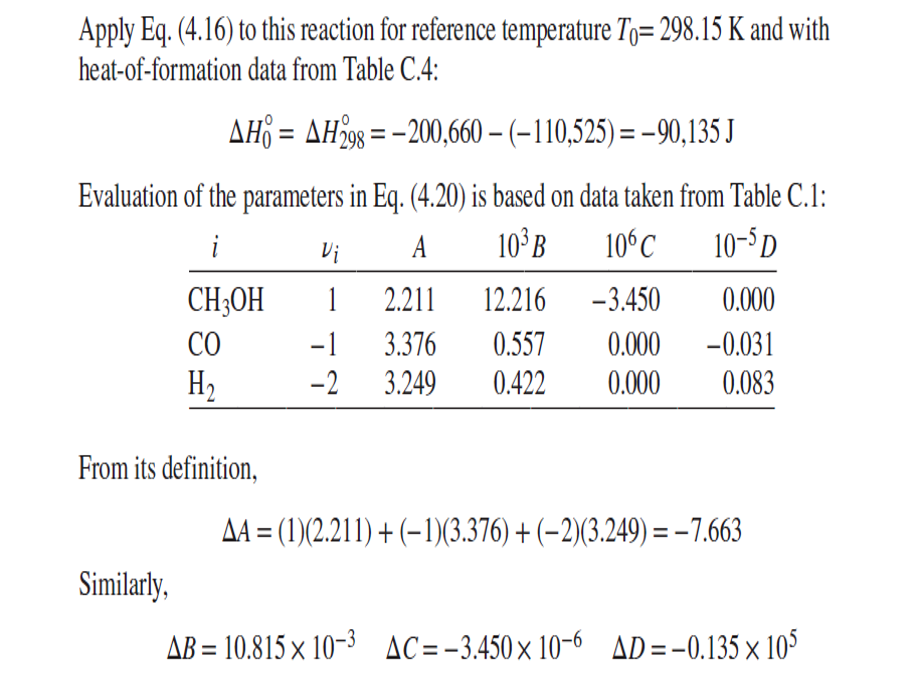 14.21. For the methanol synthesis reaction, CO(g) + | Chegg.com