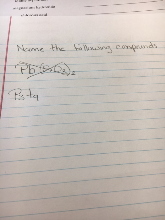 Solved Name the following compounds P_3F_9 | Chegg.com