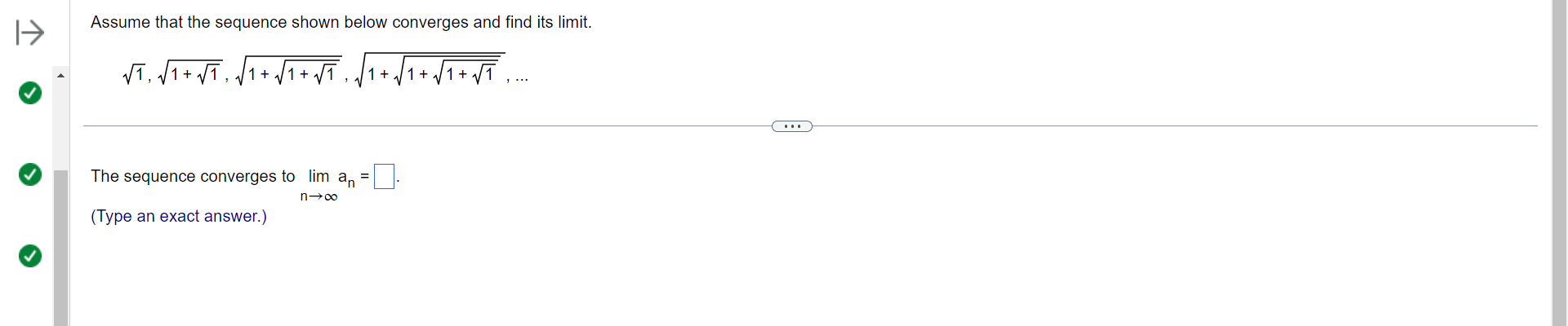Solved Assume that the sequence shown below converges and | Chegg.com