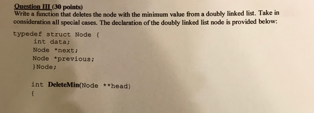 Solved Question III (30 points) Write a function that | Chegg.com