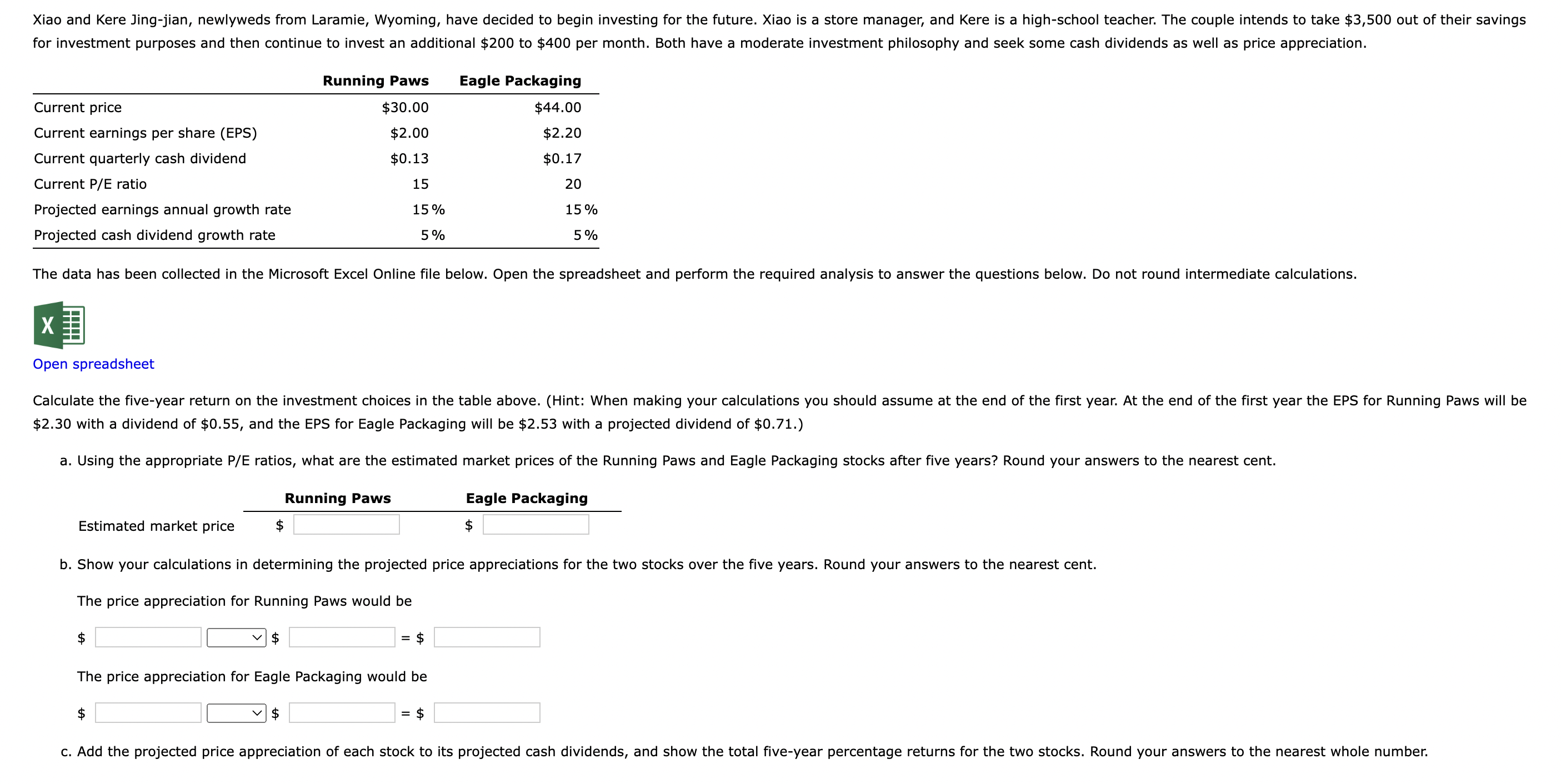 Solved Open spreadsheet $;=$answers for compound yield to | Chegg.com