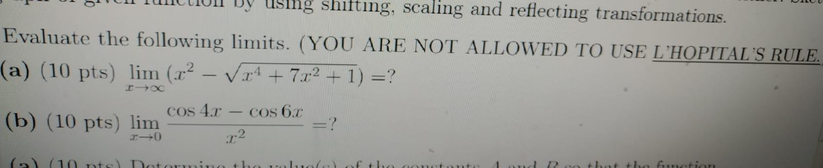 Solved using shifting, scaling and reflecting | Chegg.com