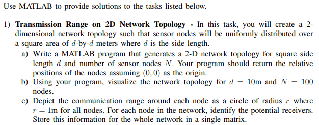 Solved Use MATLAB to provide solutions to the tasks listed | Chegg.com