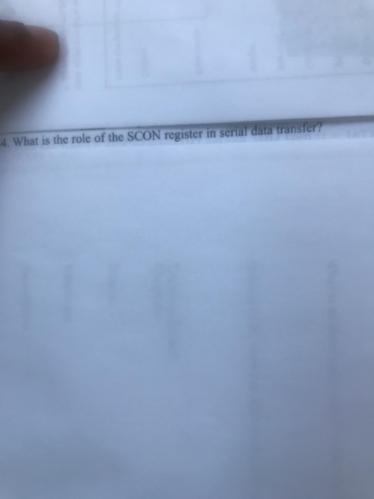 Solved 4 What is the role of the SCON register in serial | Chegg.com