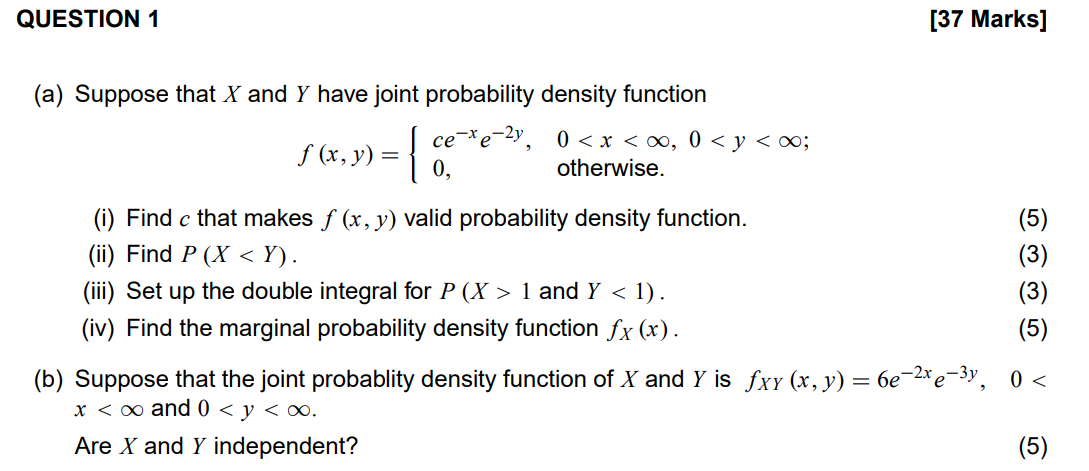 Solved (a) Suppose that X and Y have joint probability | Chegg.com