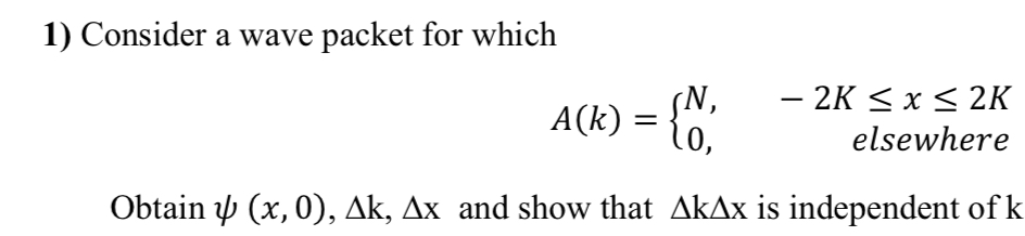 Solved Consider a wave packet for | Chegg.com
