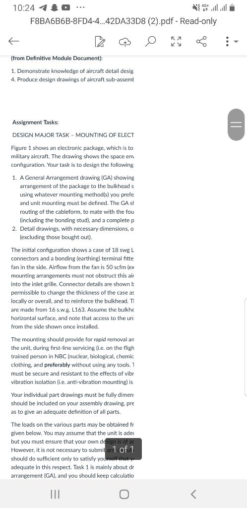 Assignment Tasks: DESIGN MAJOR TASK - MOUNTING OF | Chegg.com