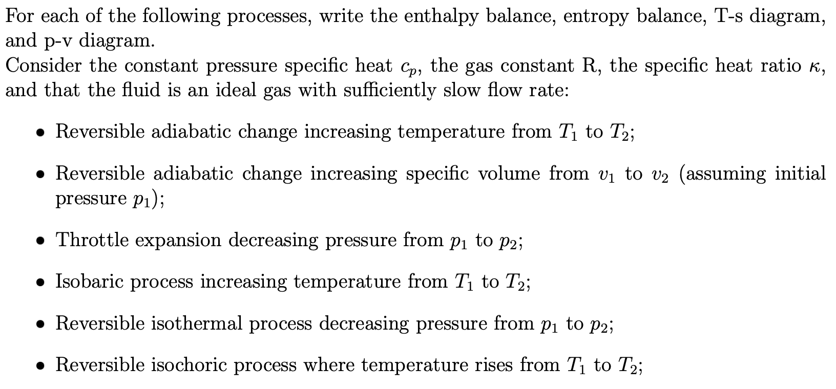 Solved For each of the following processes, write the | Chegg.com