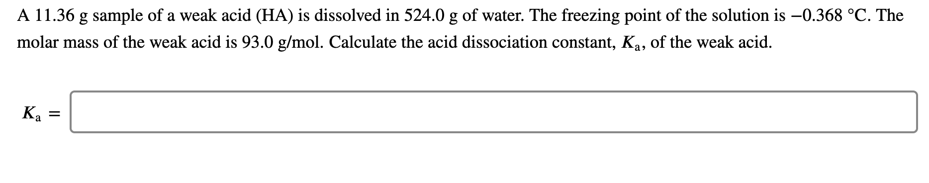 Solved HA, a weak acid, also forms the ion HA, in solution. | Chegg.com