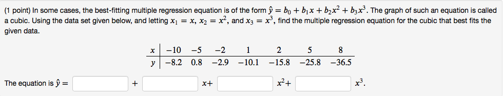 Solved (1 point) In some cases, the best-fitting multiple | Chegg.com