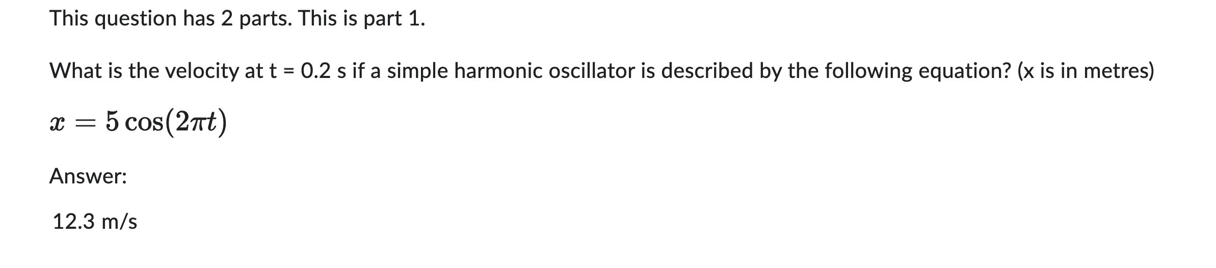 Solved This question has 2 parts. This is part 1. What is | Chegg.com