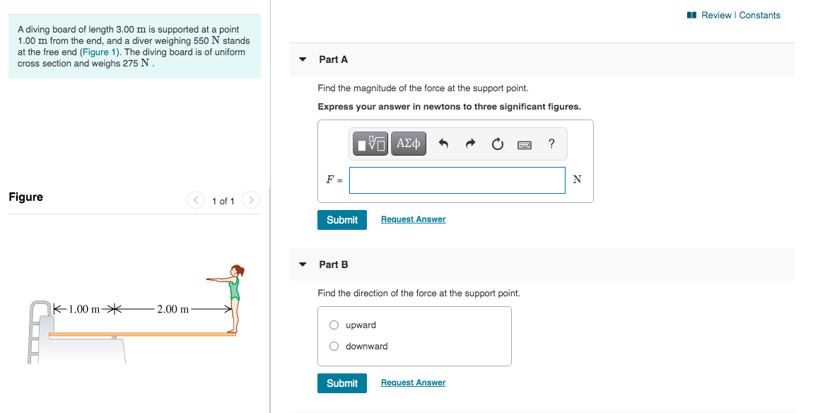 Solved Review Constants A diving board of length 3.00 m is | Chegg.com
