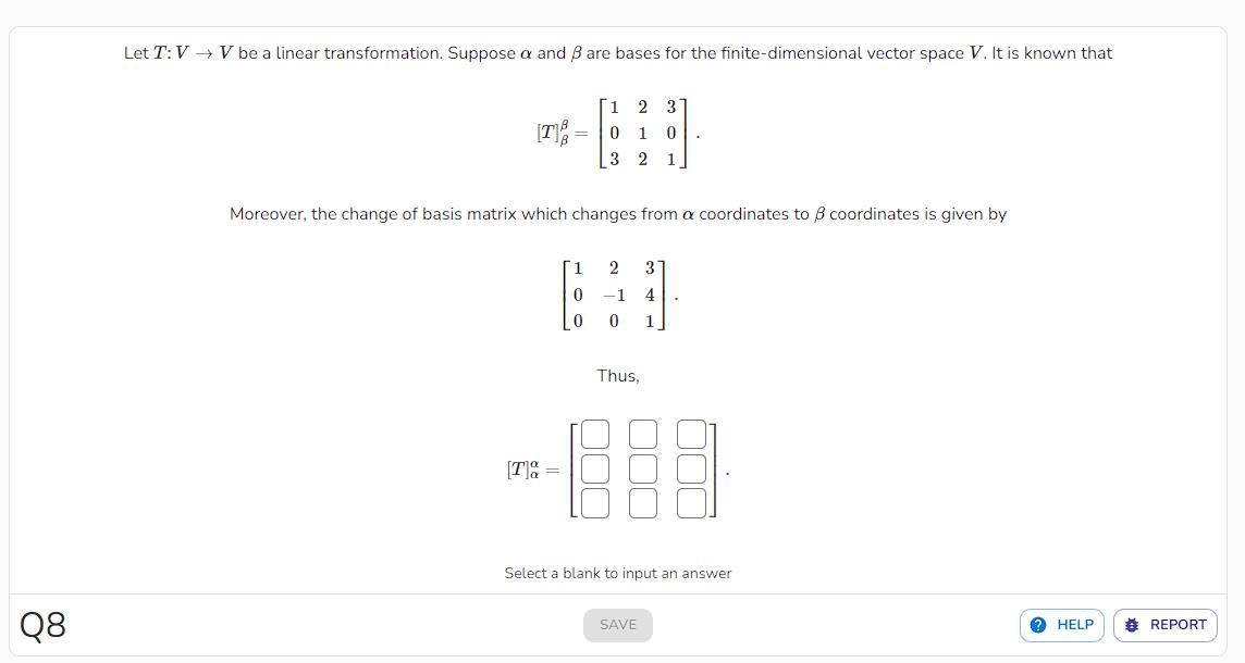 Solved Let T:V→V be a linear transformation. Suppose α and β | Chegg.com