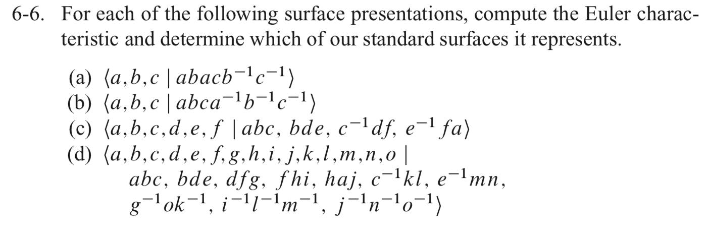 -6. For each of the following surface presentations, | Chegg.com